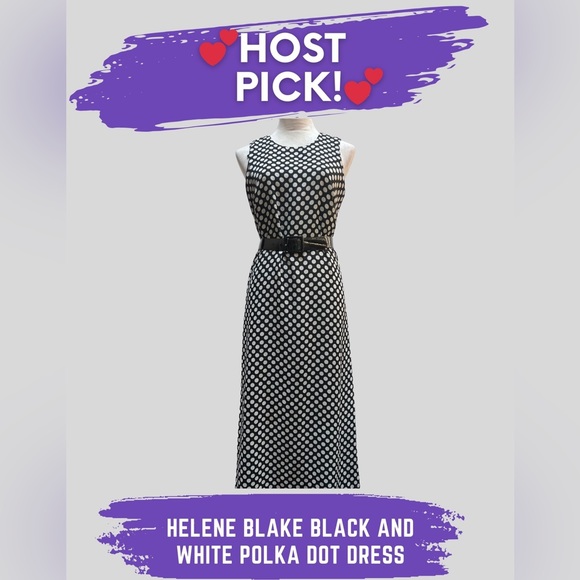 Helene Blake | Dresses | Helene Blake Black And White Polka Dot Dress ...